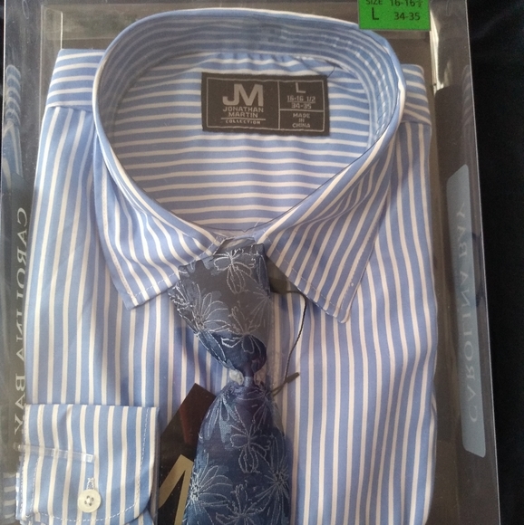 jonathan martin | Shirts | Mens Dress Shirt And Tie Set | Poshmark